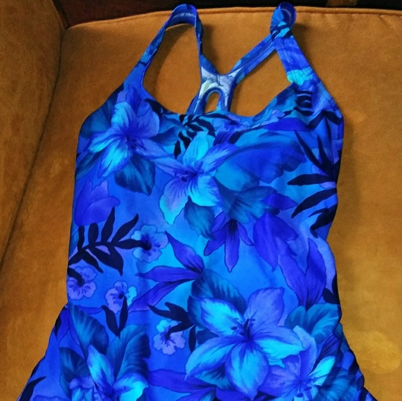 Swim | Speedo Blue Floral Swimsuit | Poshmark